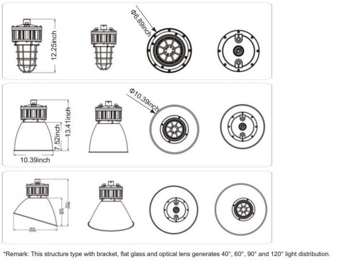 Class 1 Division 1 Explosion Proof LED Lights 10-50W ATEX High Bay
